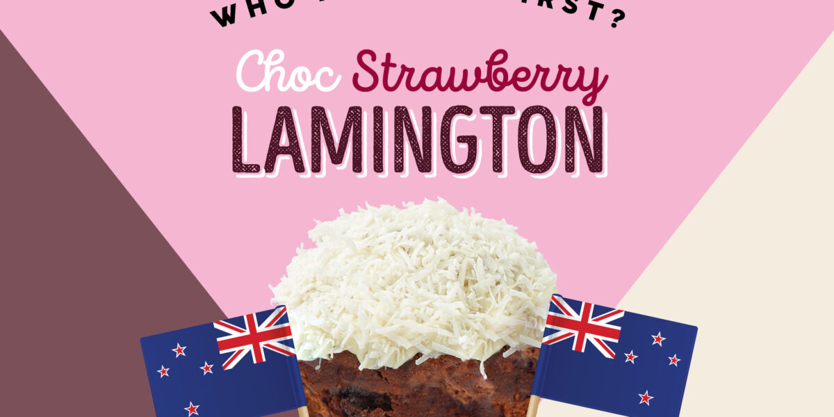 Choc Strawberry Lamington Muffin ~ Muffin Break New Zealand